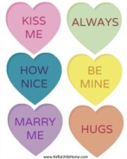 Free Printable Conversation Hearts | Hello Little Home