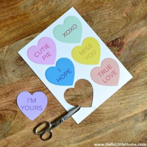 Free Printable Conversation Hearts | Hello Little Home