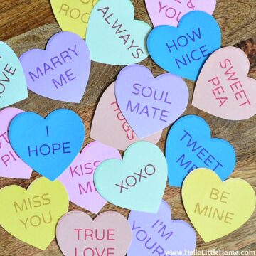 Free Printable Conversation Hearts | Hello Little Home