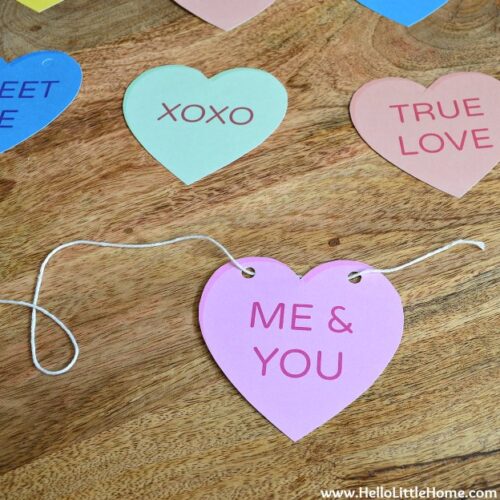 Free Printable Conversation Hearts | Hello Little Home