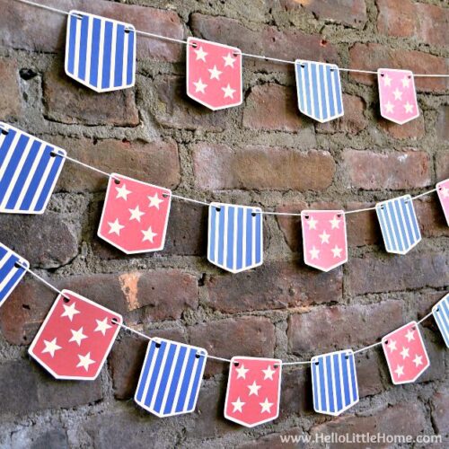 DIY Stars and Stripes Banner (Free Printable) | Hello Little Home