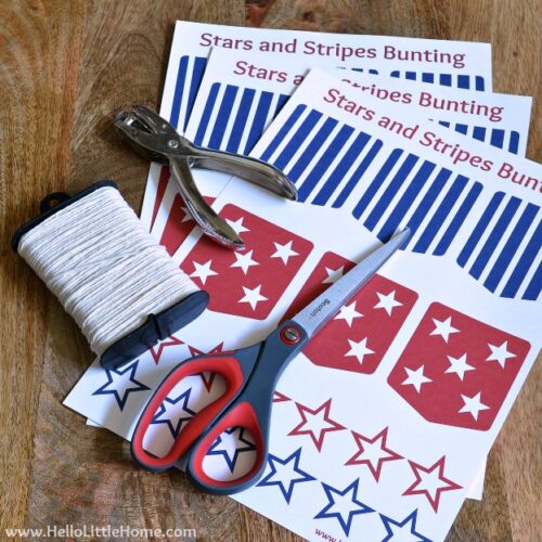 DIY Stars and Stripes Banner (Free Printable) | Hello Little Home