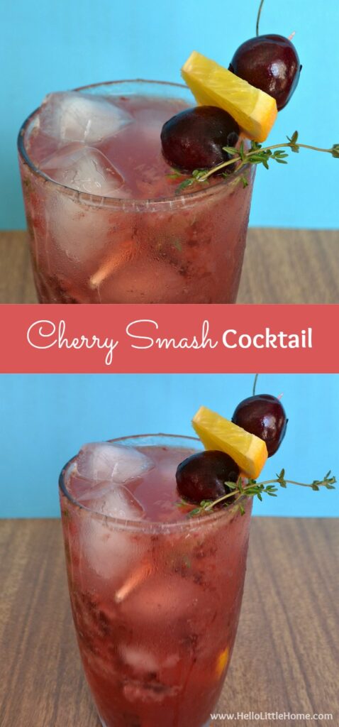 Cherry Smash Cocktail (Easy Recipe) | Hello Little Home