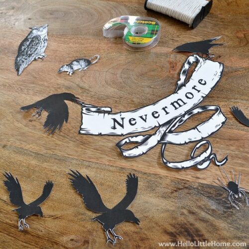 "The Raven" Halloween Decor (Printable Poem + Art) | Hello Little Home
