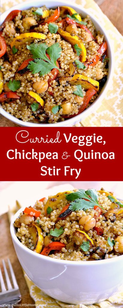 Curried Veggie, Chickpea, and Quinoa Stir Fry