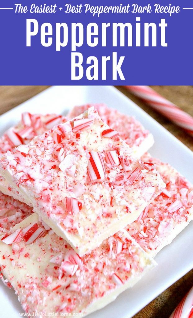 Easy White Chocolate Peppermint Bark | Hello Little Home