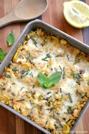 Easy Couscous Casserole with Zucchini and Goat Cheese | Hello Little Home