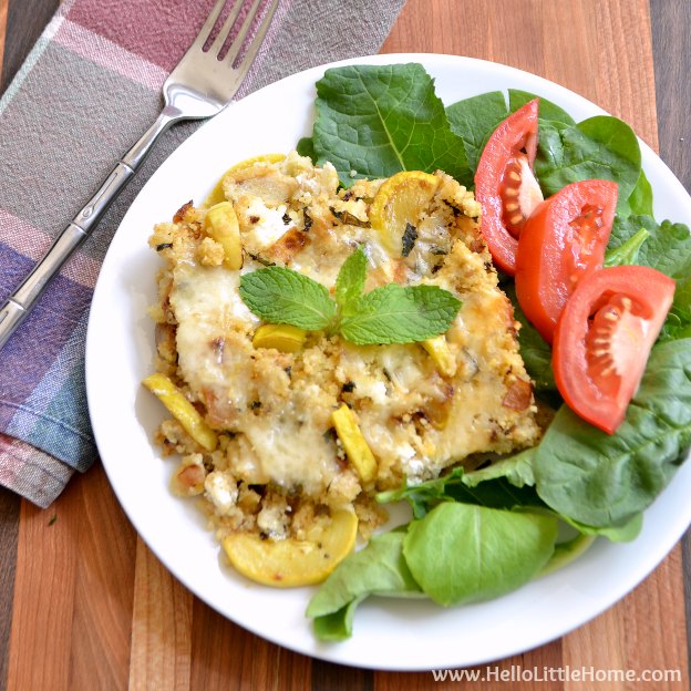 Easy Couscous Casserole with Zucchini and Goat Cheese | Hello Little Home