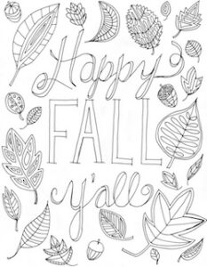 Free Fall Coloring Page ... Happy Fall Y'all! | Hello Little Home