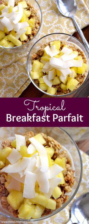 Easy Tropical Breakfast Parfait Recipe | Hello Little Home