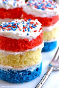 Red, White, and Blue Mini Cake ... Cute + Easy to Make | Hello Little Home