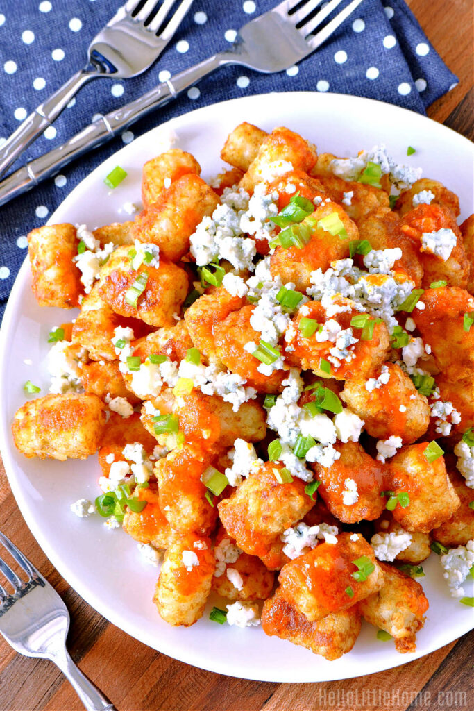 Buffalo Tater Tots (Easy Tatchos Recipe) | Hello Little Home