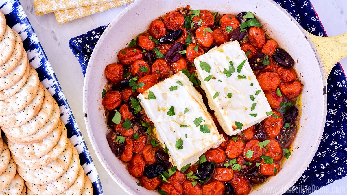 Baked Feta with Tomatoes and Olives | Hello Little Home