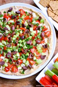 Layered Greek Hummus Dip (Easy Recipe) | Hello Little Home