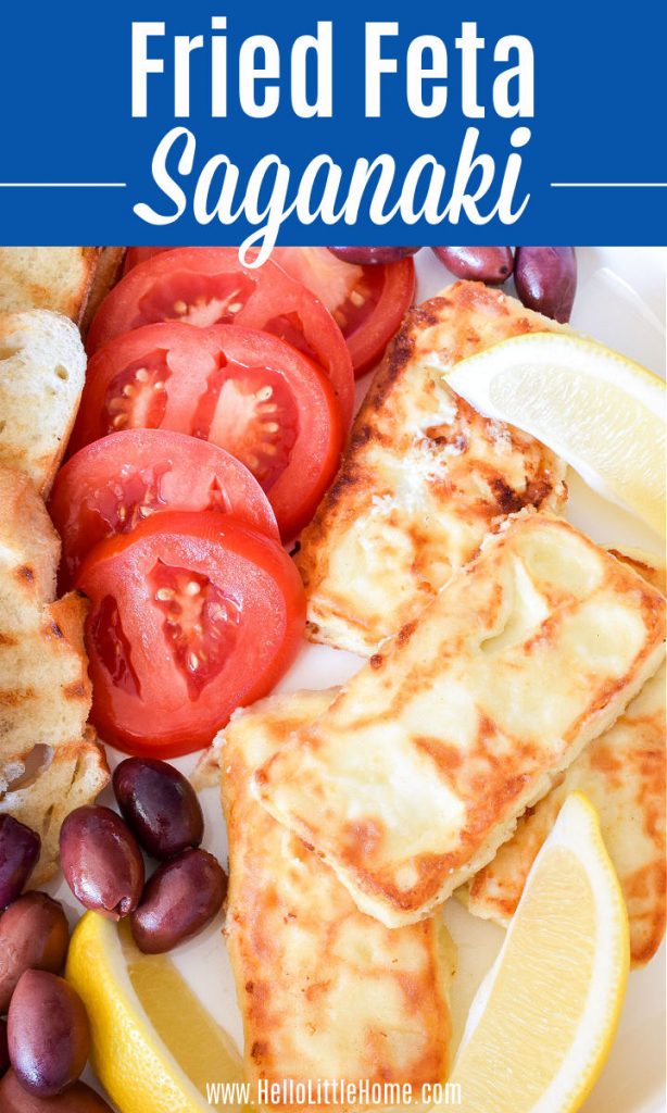 Fried Feta Saganaki (Easy Greek Appetizer Recipe) | Hello Little Home