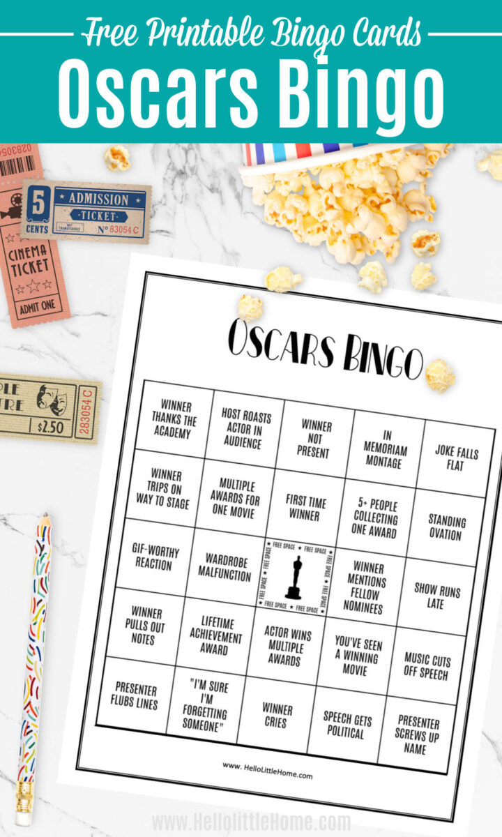 Oscars Bingo Cards (Free Printable) | Hello Little Home