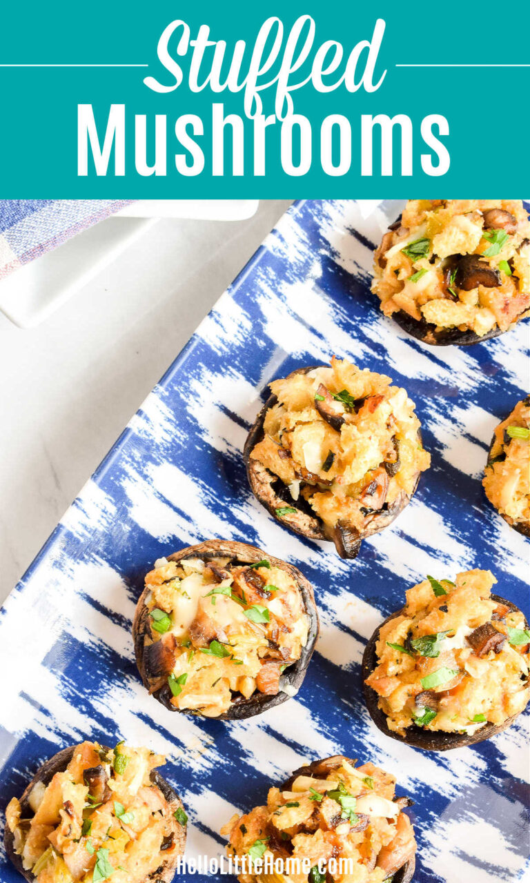 Stuffing Stuffed Mushrooms (Easy Recipe) | Hello Little Home