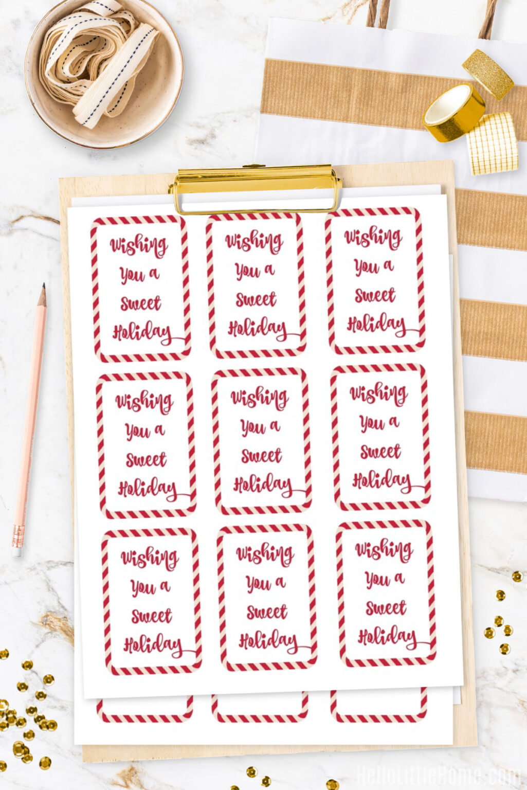Candy Cane Gift Tags (FREE Printable) | Hello Little Home