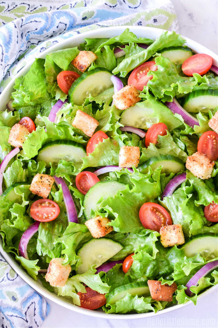 Garden Salad (Fresh + Easy Recipe) | Hello Little Home