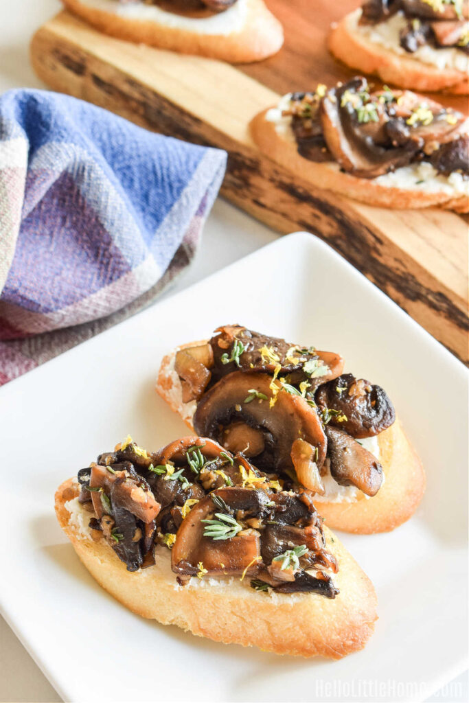 Mushroom Crostini (Easy Recipe) | Hello Little Home