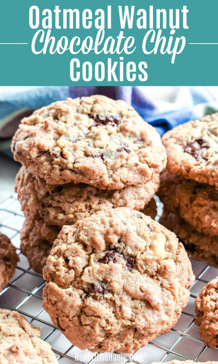 Oatmeal Walnut Chocolate Chip Cookies | Hello Little Home