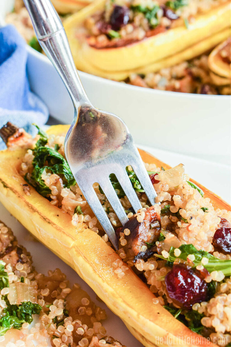 Stuffed Delicata Squash (Easy Recipe) | Hello Little Home