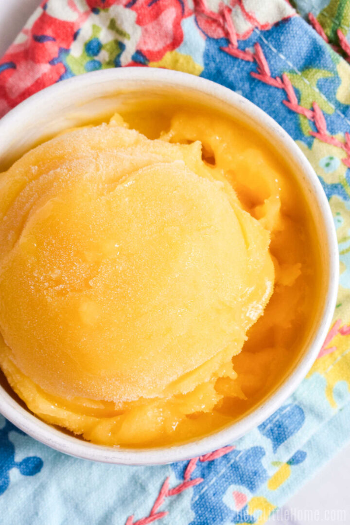 Mango Sorbet (Easy 3-Ingredient Recipe) | Hello Little Home