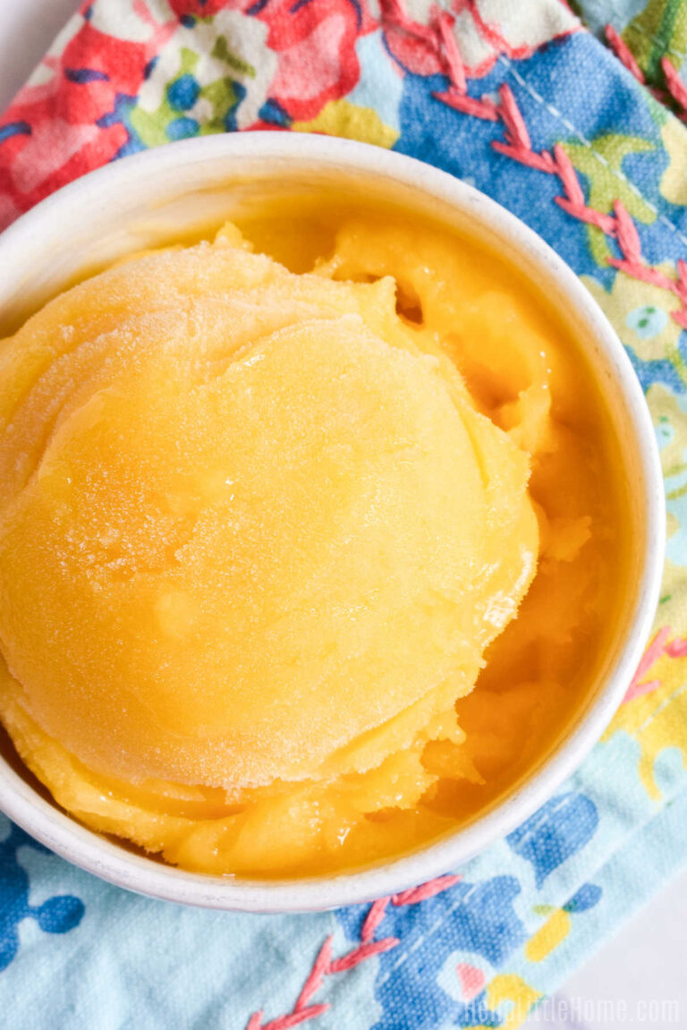 Mango Sorbet (Easy 3-Ingredient Recipe) | Hello Little Home