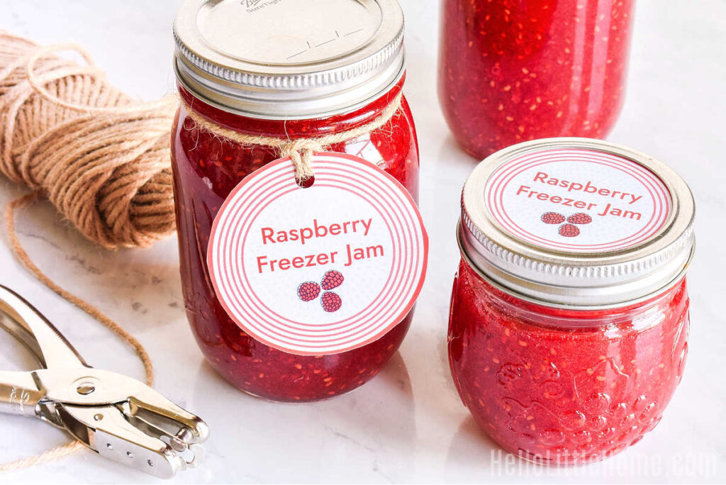 Raspberry Freezer Jam (Easy, No-Fail Recipe) | Hello Little Home