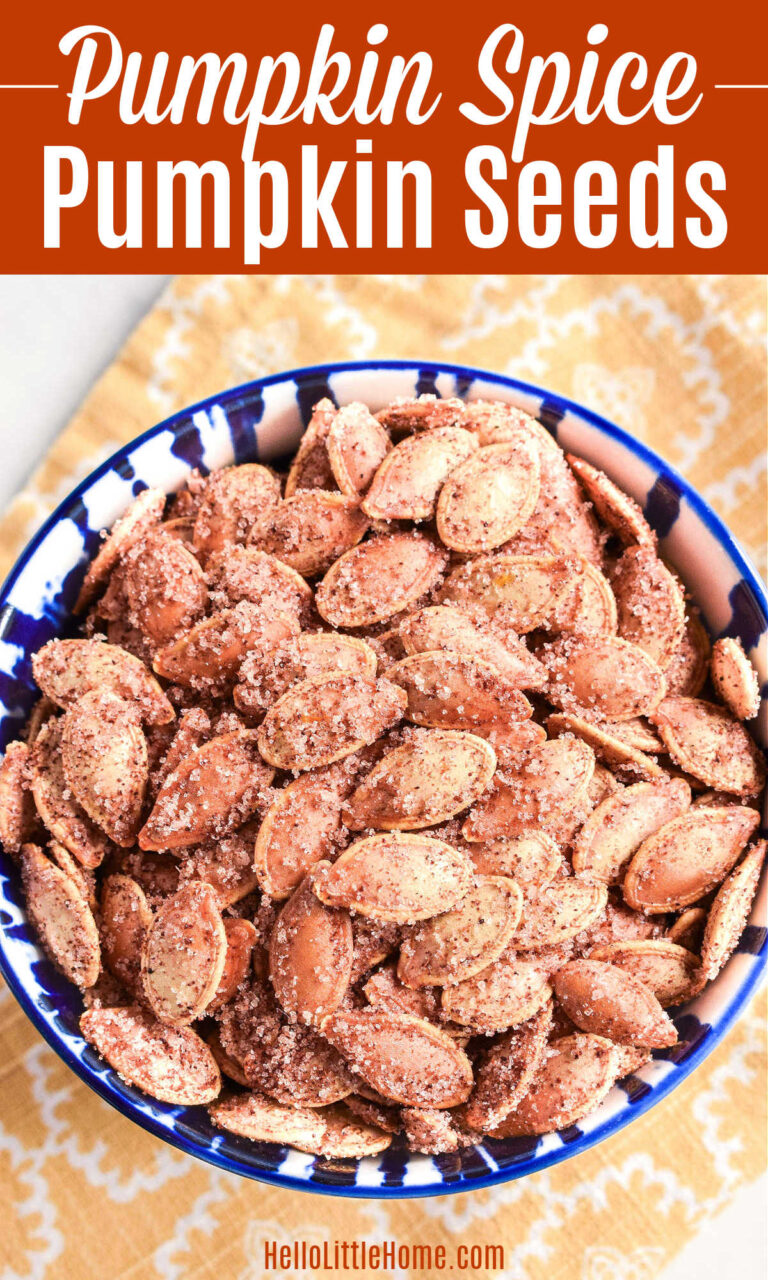 Pumpkin Spice Pumpkin Seeds (Easy Recipe) | Hello Little Home