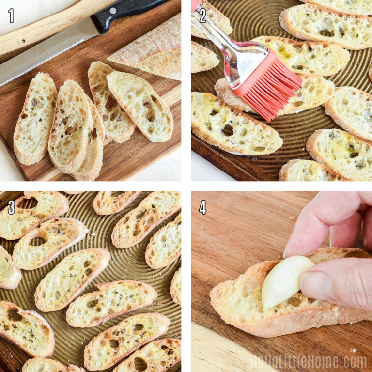 Garlic Crostini (Easy Recipe + Topping Ideas) | Hello Little Home