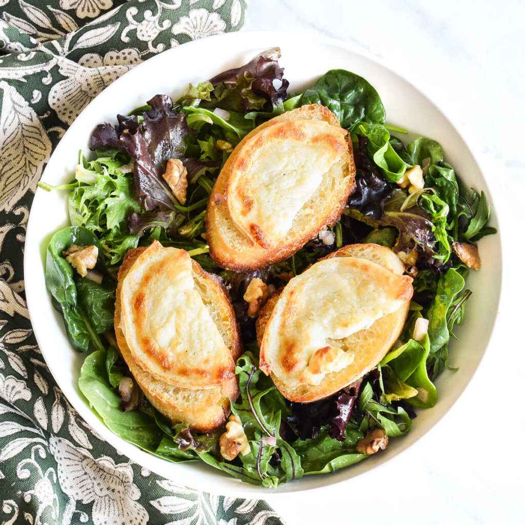 Chèvre Chaud (Warm Goat Cheese Salad) | Hello Little Home