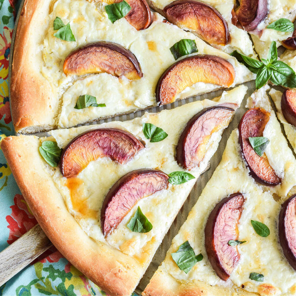 Peach Pizza (Quick + Easy Recipe) | Hello Little Home