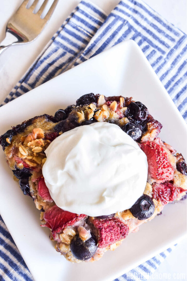 Mixed Berry Baked Oatmeal (Easy Recipe) | Hello Little Home