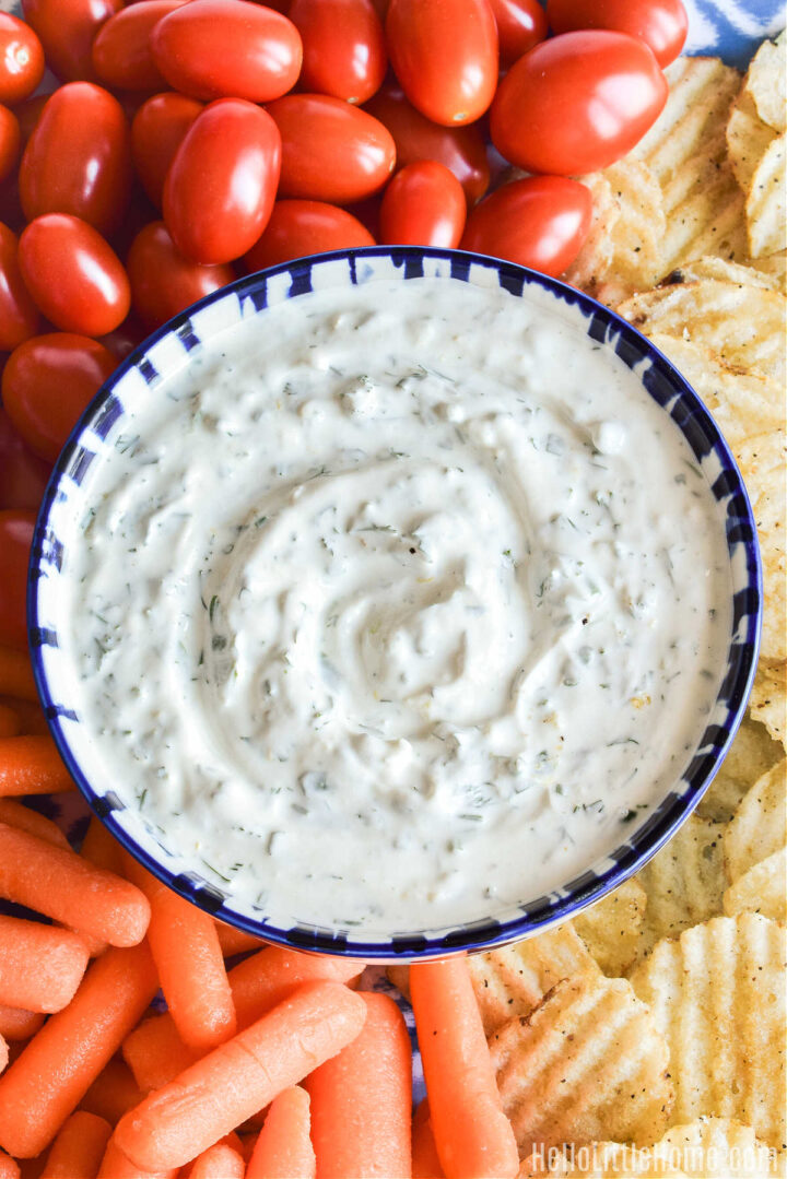 Easy Sour Cream Dip (for Chips or Veggies) | Hello Little Home