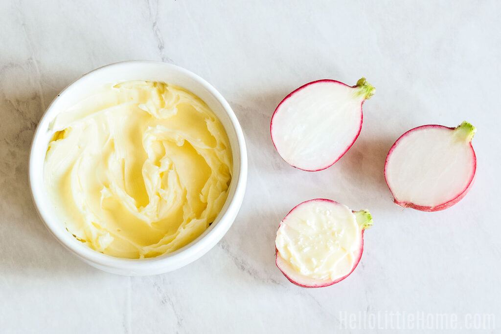 Radishes with Butter and Salt (Quick + Easy) | Hello Little Home